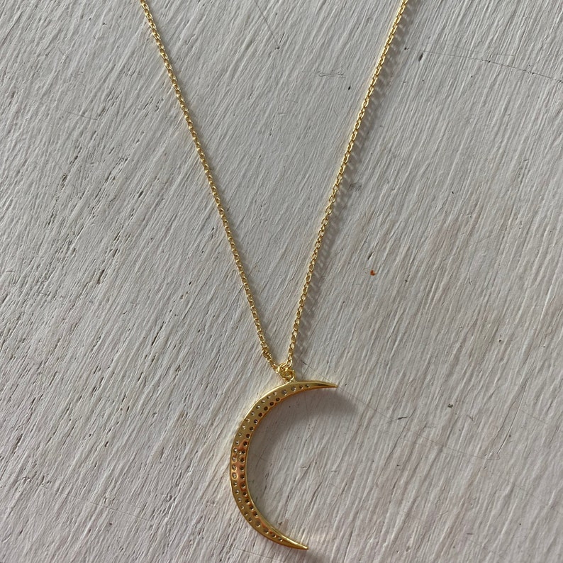 Crescent Moon Necklace - Etsy