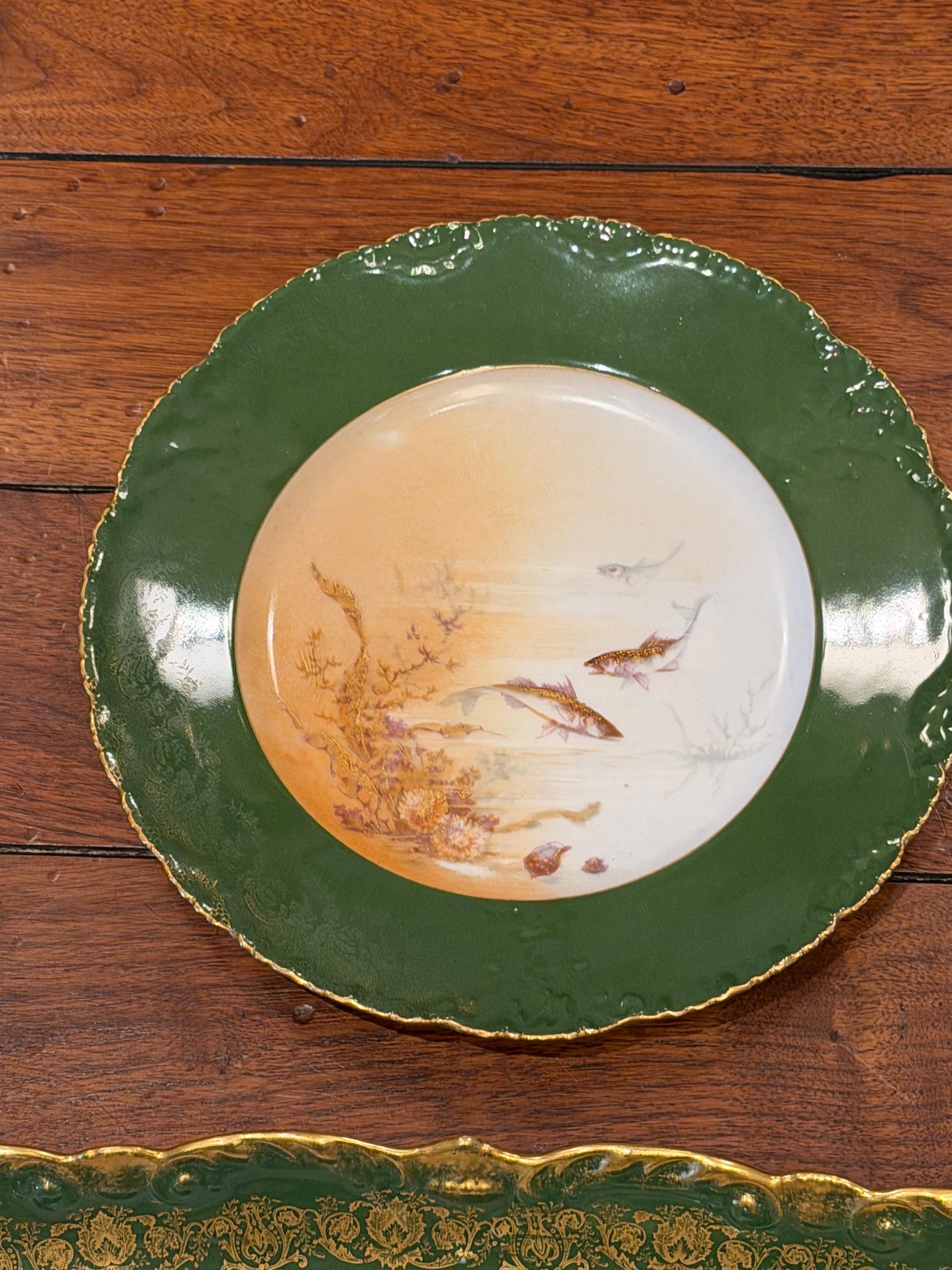 Antique Theodore Haviland Limoges Fish Set – Hand Painted & Signed ...