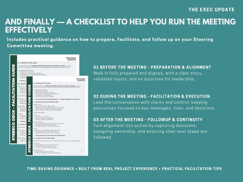 Steerco Deck Powerpoint Template | Executive Status Report + Project ...