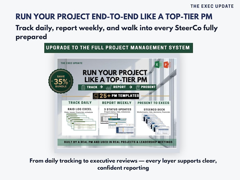 Steerco Deck Powerpoint Template | Executive Status Report + Project ...