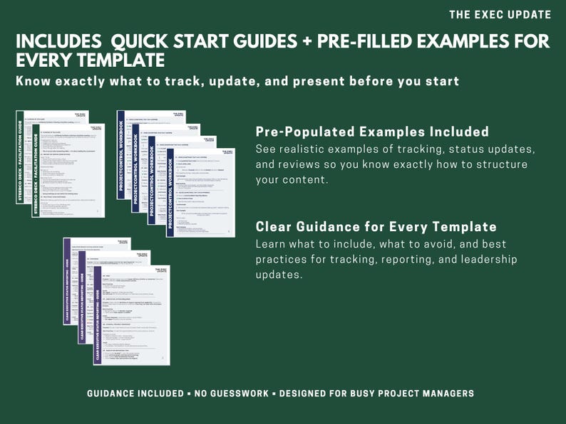 Project Management Bundle | RAID Log Excel + Executive Status Report ...