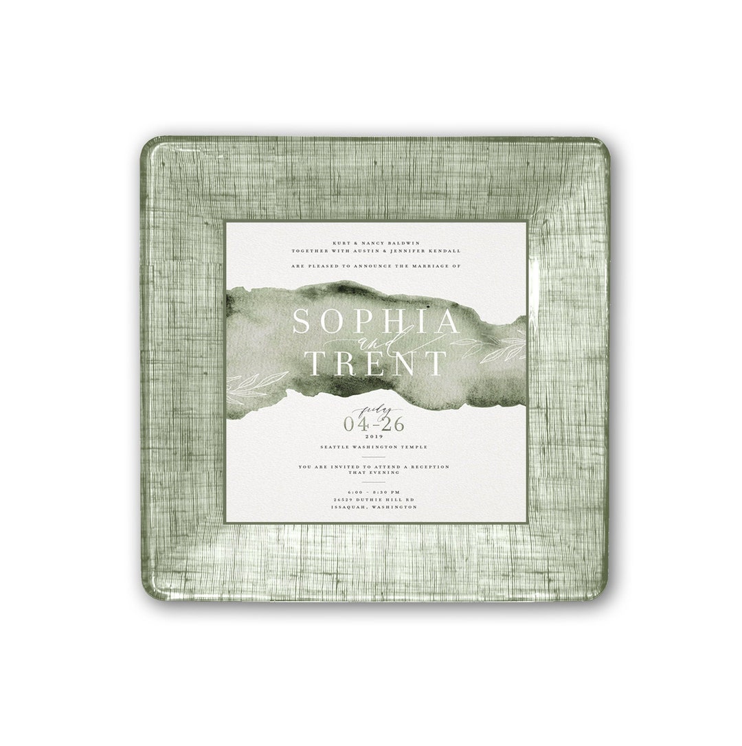 Watercolor Wedding Invitation Tray Personalized Custom Decoupage ...