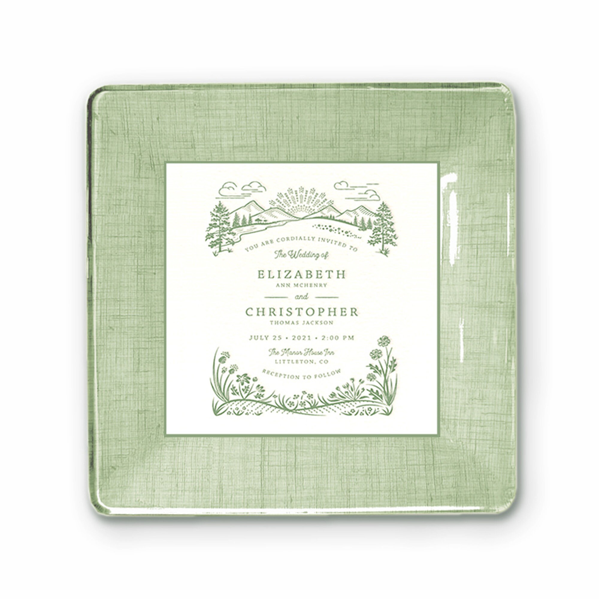 Letterpress Wedding Invitation Plate Gift Idea for Couples Personallze ...