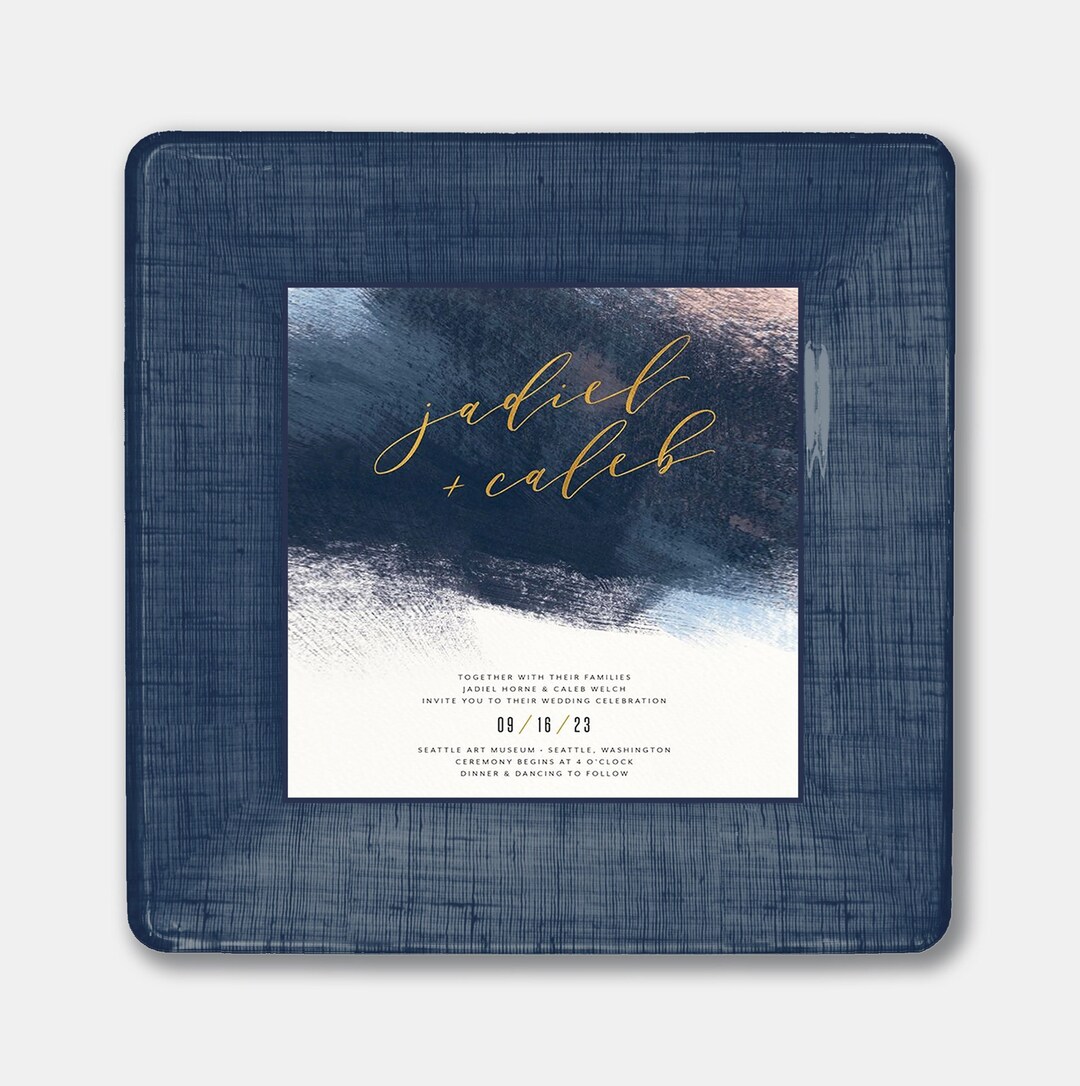 Abstract Art Wedding Invitation Plate Personalized Gift Idea for ...