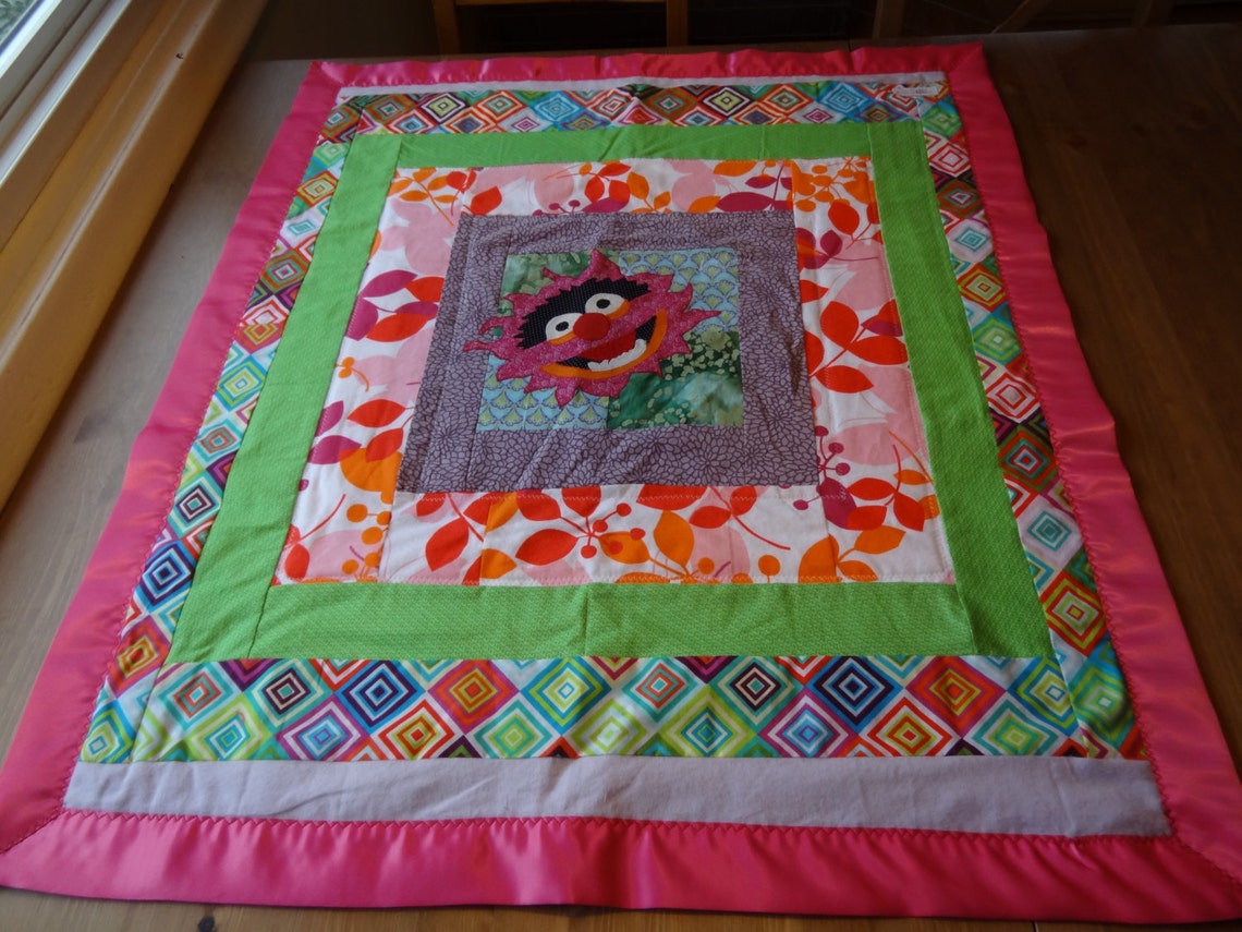 Animal Muppet Quilted Blanket With Bright Happy Colors and - Etsy