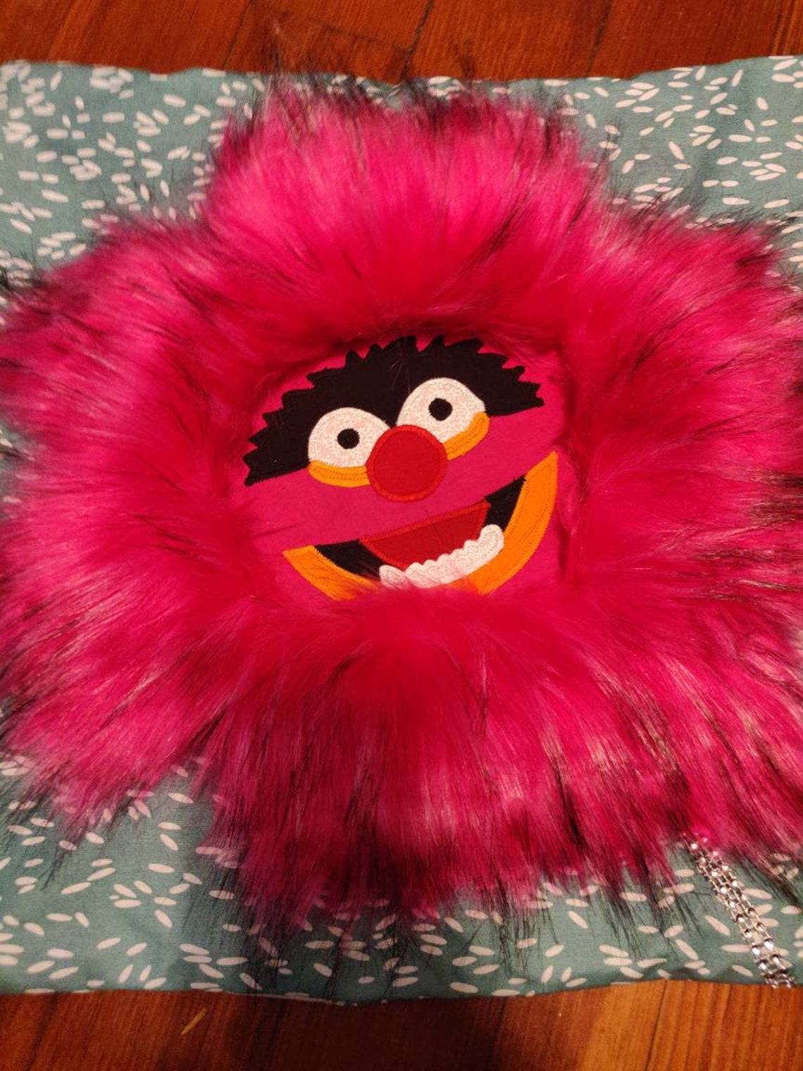 Animal Applique Muppets Pocket Pillow Sham With Bright Pink - Etsy