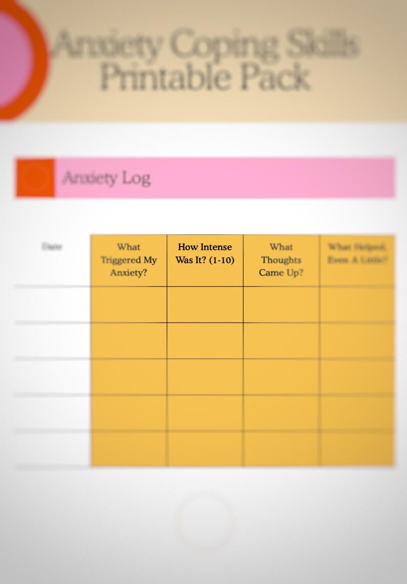 Anxiety Coping Skills Printable Packet - Etsy