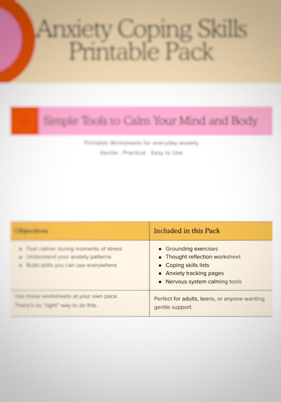 Anxiety Coping Skills Printable Packet - Etsy
