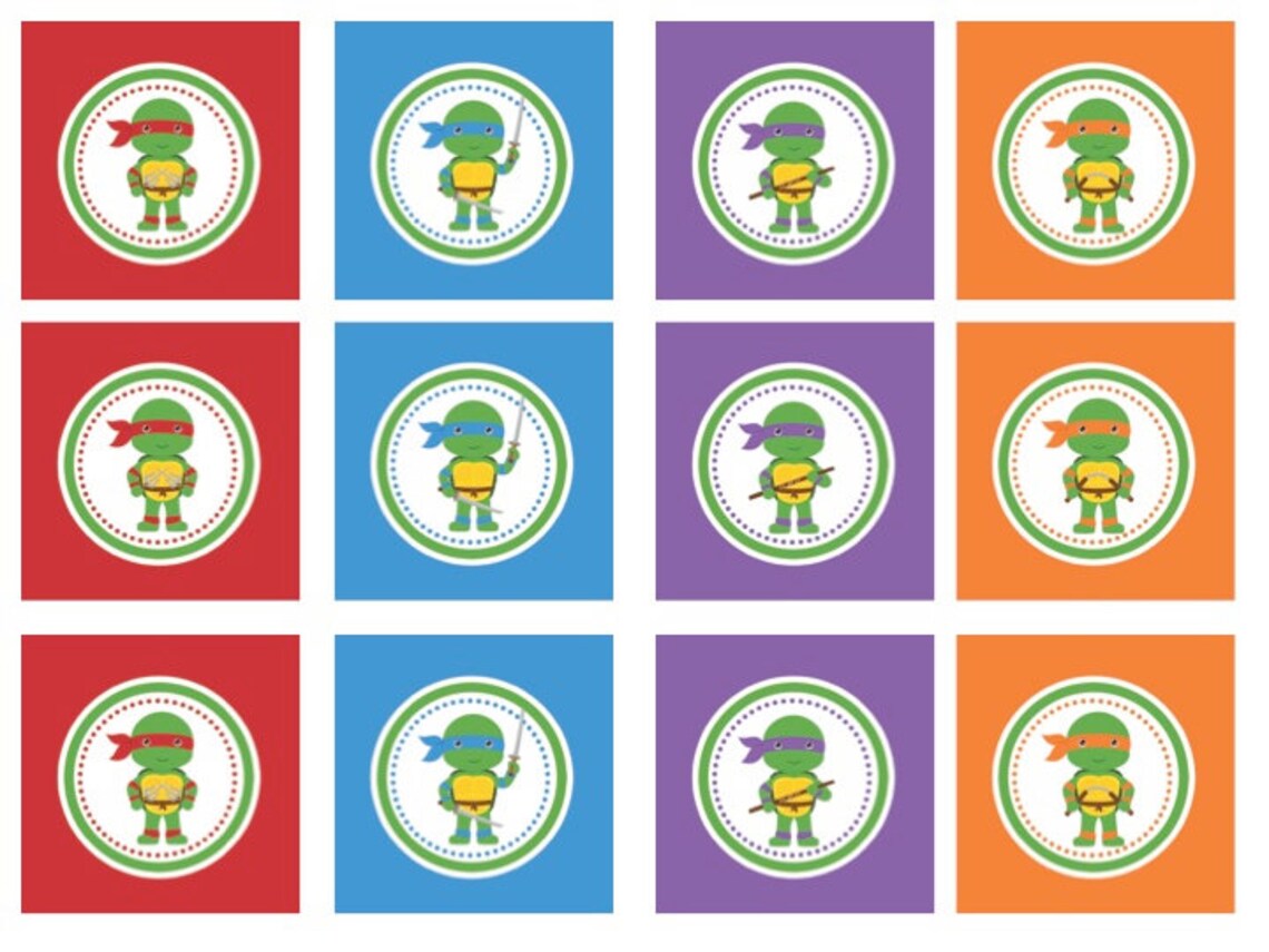 Teenage Mutant Ninja Turtle Party Circles PDF Printable - Etsy