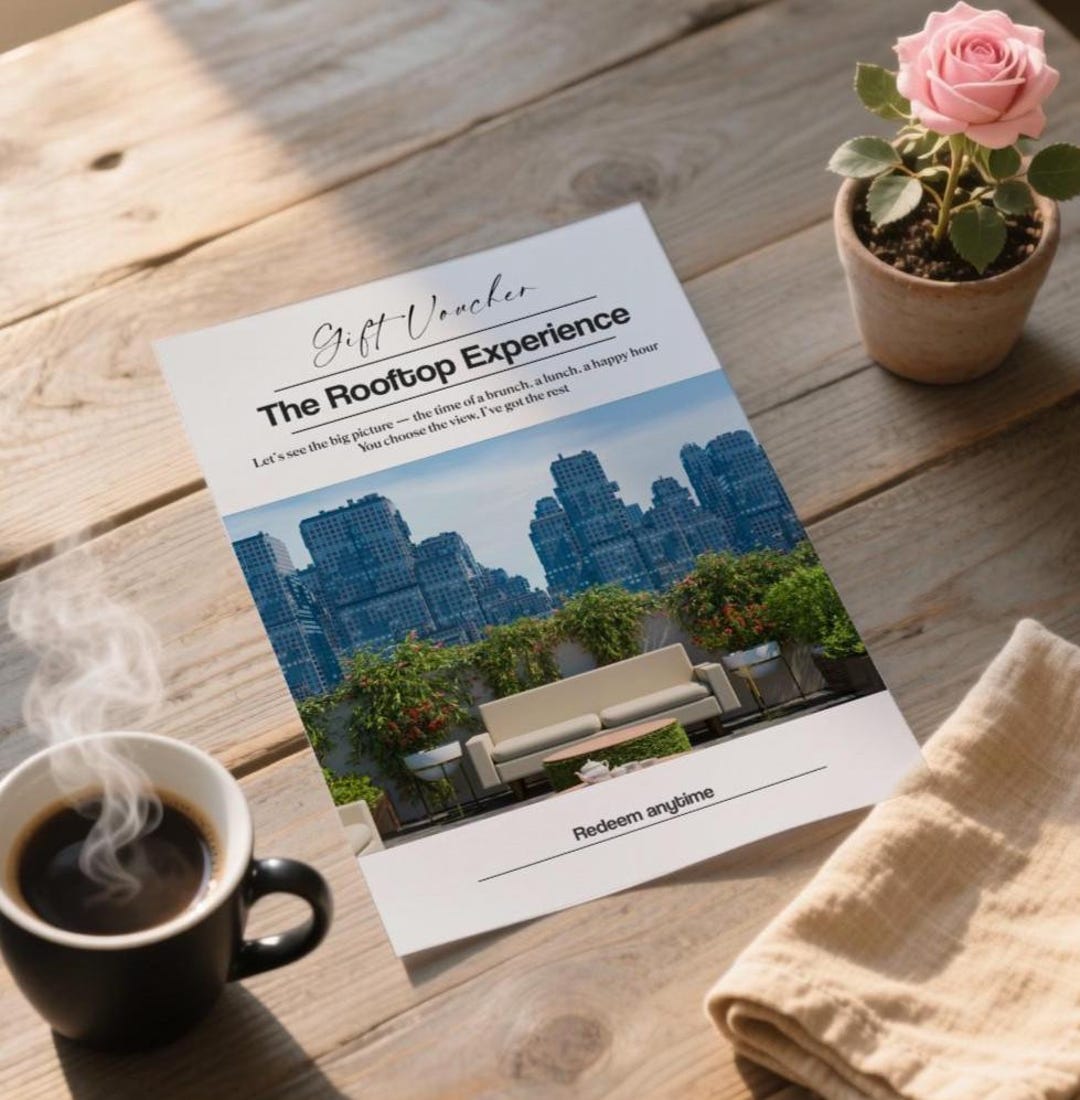 Rooftop Experience Invitation | Printable Gift Voucher | City View ...