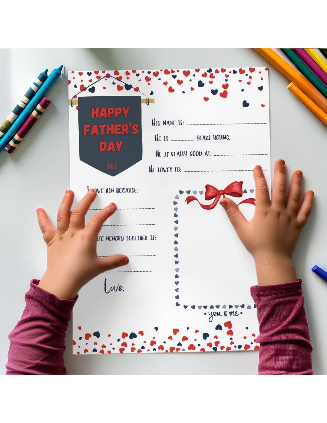 Father's Day Fill-in Card: Kids Activity for Parent / Grandparent ...