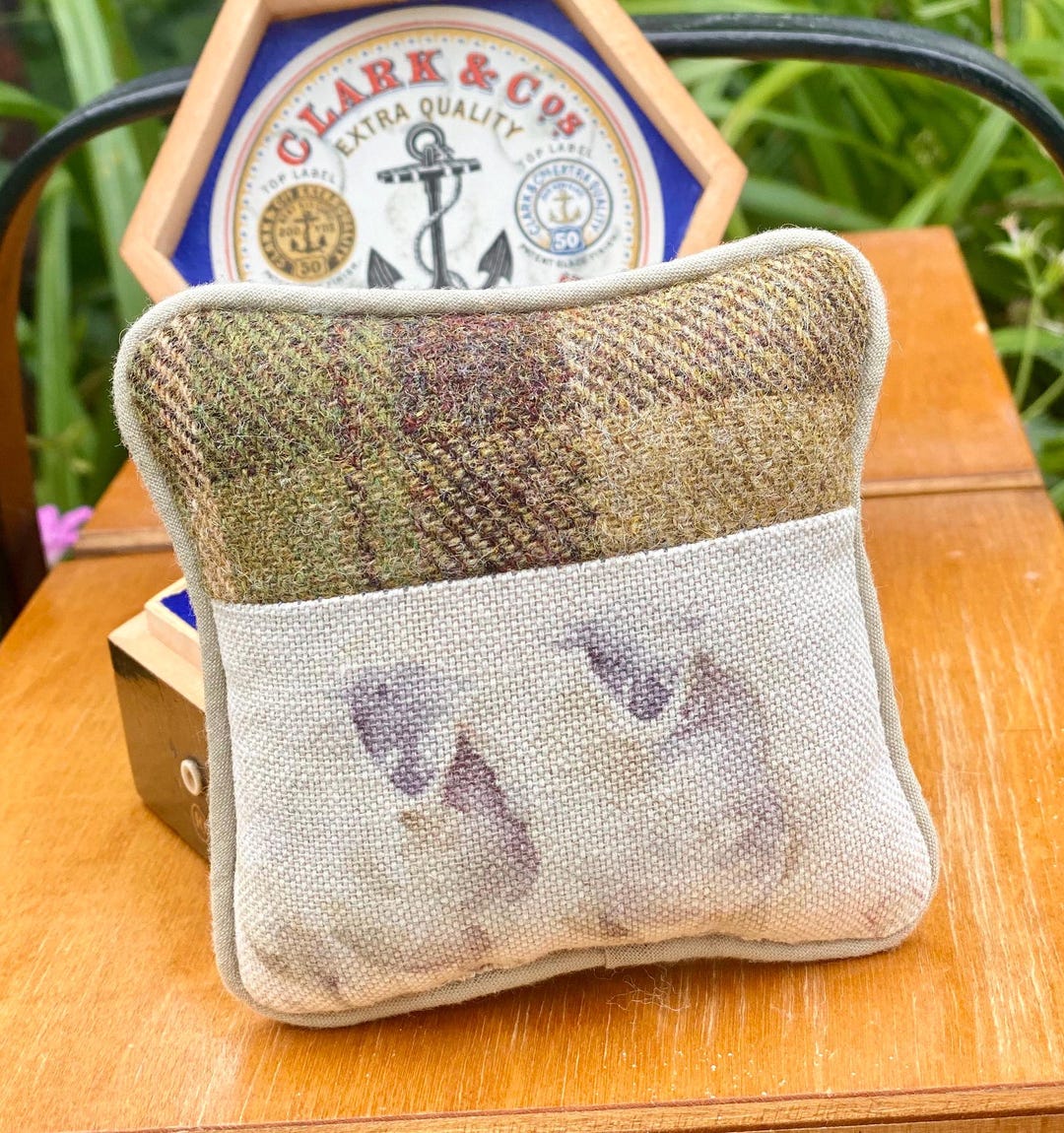 Plaid Pincushion, Sheep Wool Tartan Pincushion, Sheep Wool Tweed Pin ...