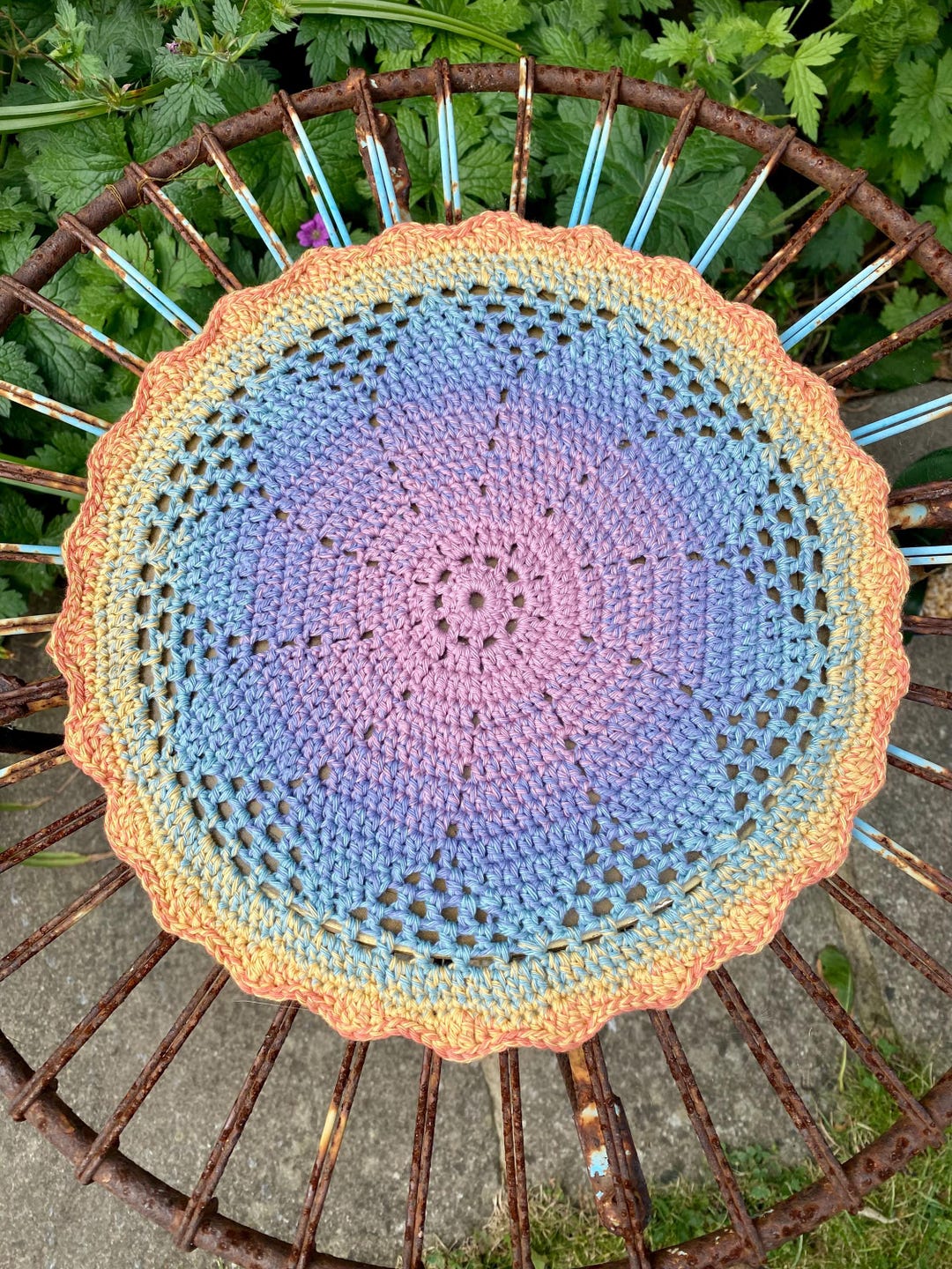 Crochet Doily Mat, Crochet Plant Pot Mat, Crochet Trivet, Crochet Table ...