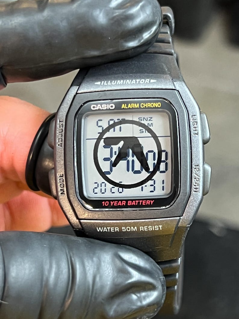 Modified Casio W96H Digital Watch | Aphex Twin Custom Papercraft ...