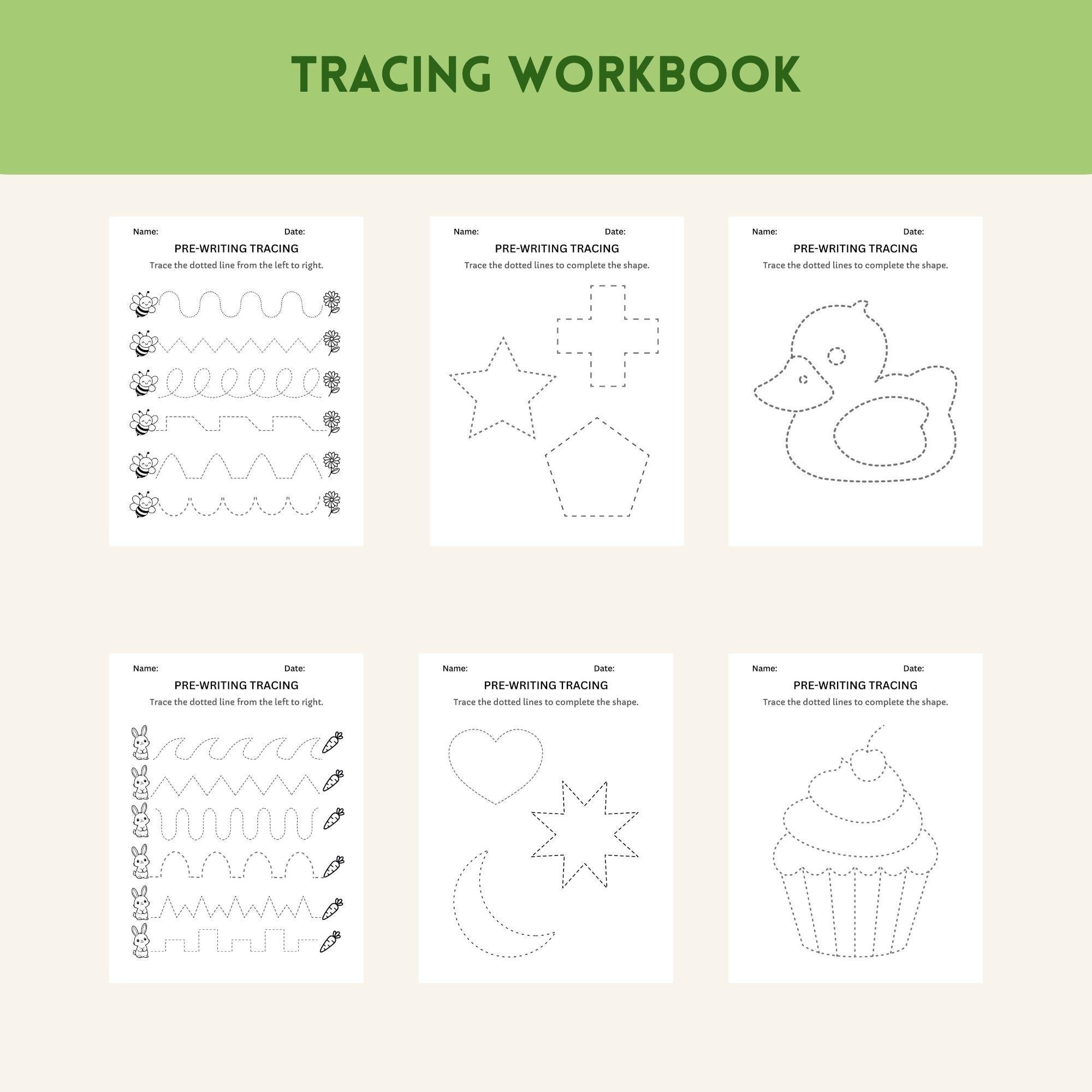 Pre-writing Tracing Worksheets for Preschool | Fine Motor Skills ...