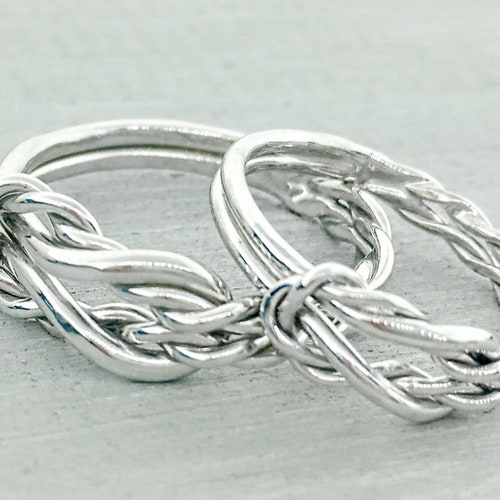 Infinity Knot Ring Wedding Band Set Infinity Knot Wedding - Etsy