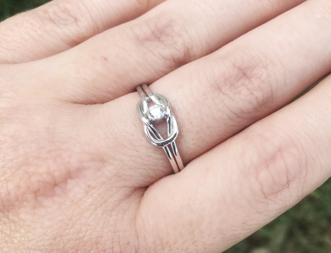 April Birthstone Ring, Sterling Silver Purity Ring, Promise Ring for ...