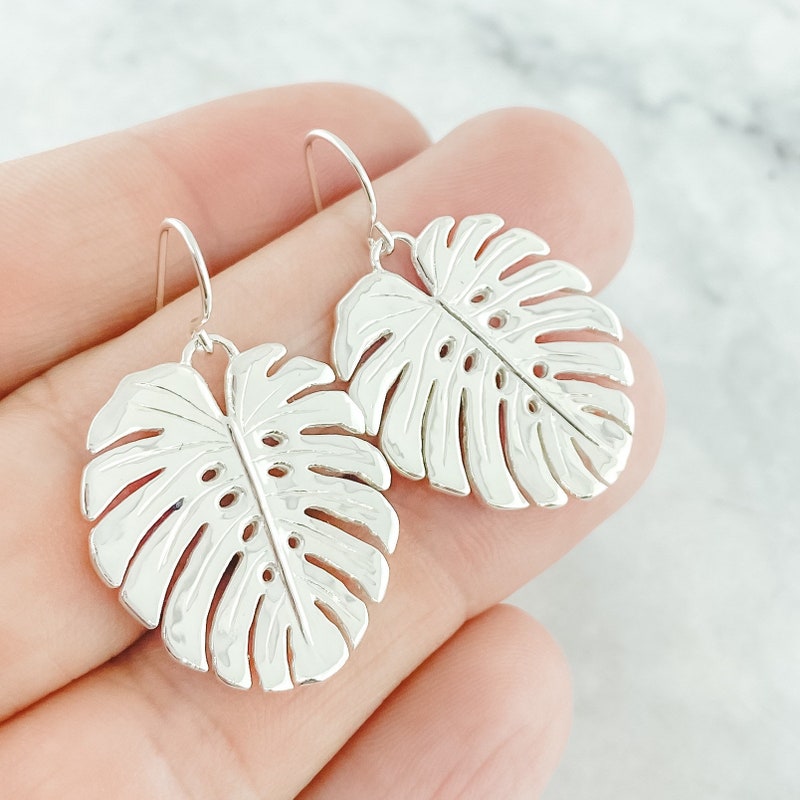 Monstera Earrings - Etsy