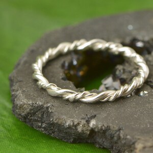 Twisted Ring Band, Braided Ring for Women, Silver Rope Ring, Twisted ...