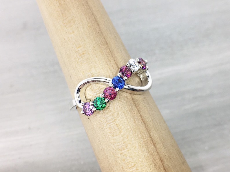 Family Birthstone Ring for Mom Mothers Ring With Kids | Etsy