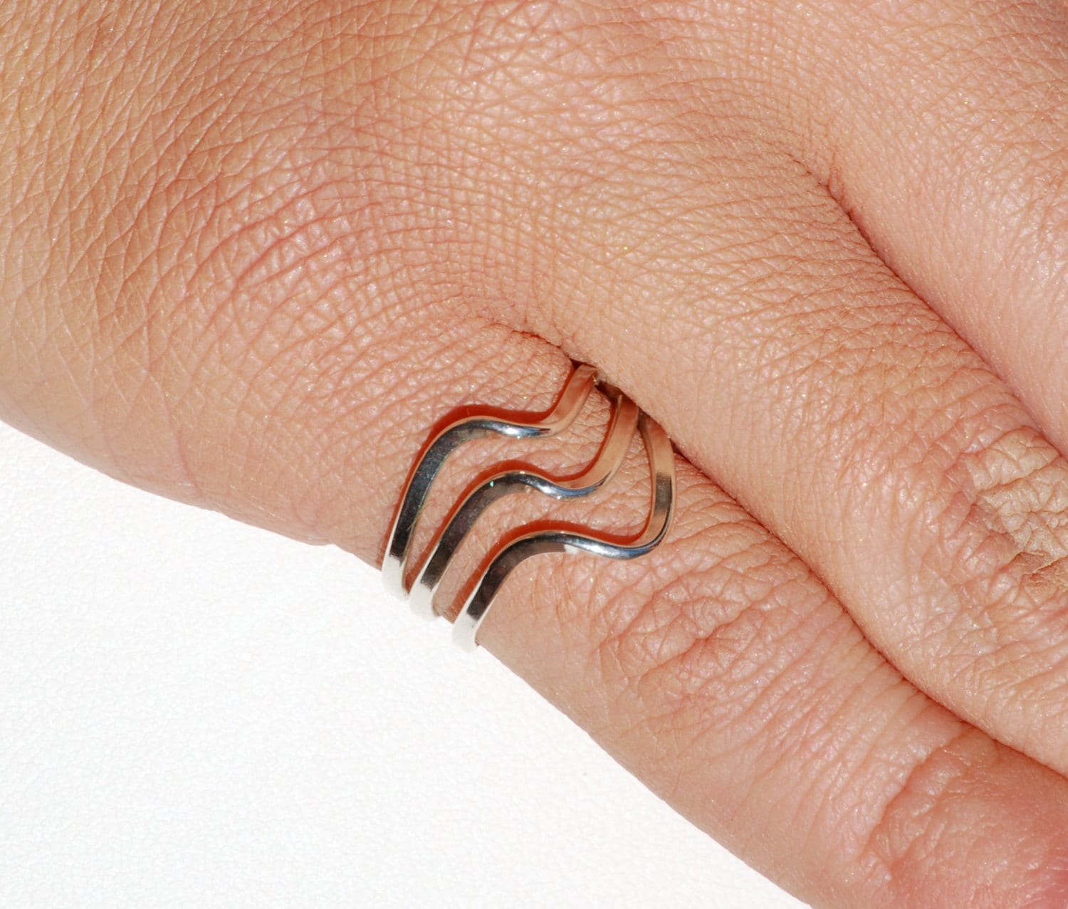 Sterling Silver Triple Wave Ring Triple Band Ring Silver | Etsy