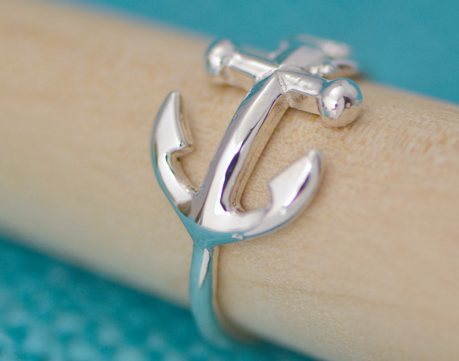 Anchor Ring Sterling Silver Anchor Sideways Anchor Ring | Etsy