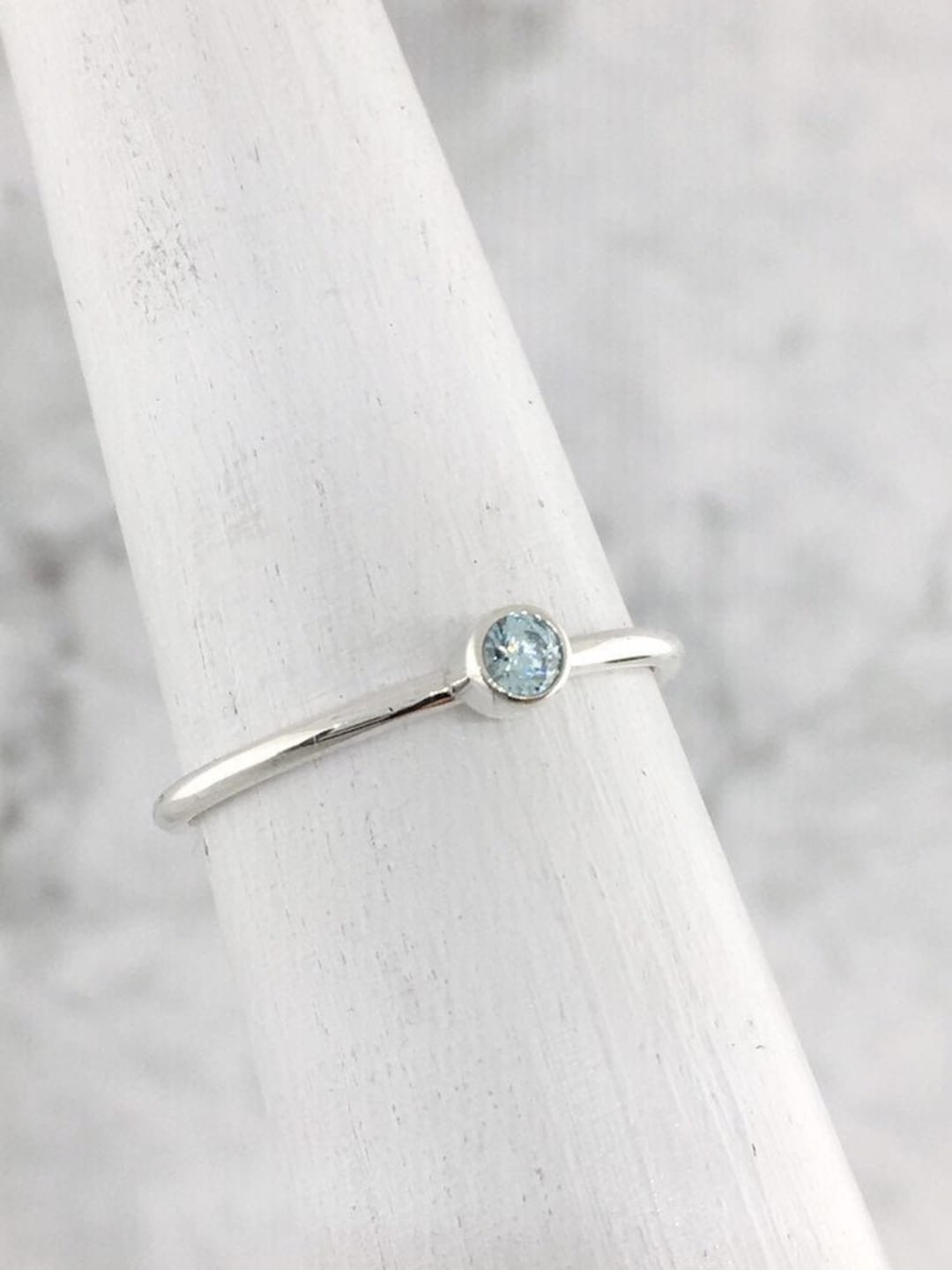 March Birthstone Ring for Women, March Birthday Ring for Her ...