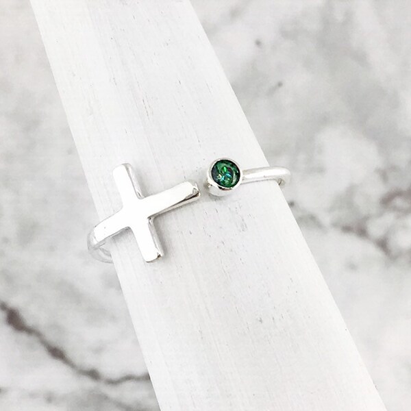 May Birthstone Ring - Etsy