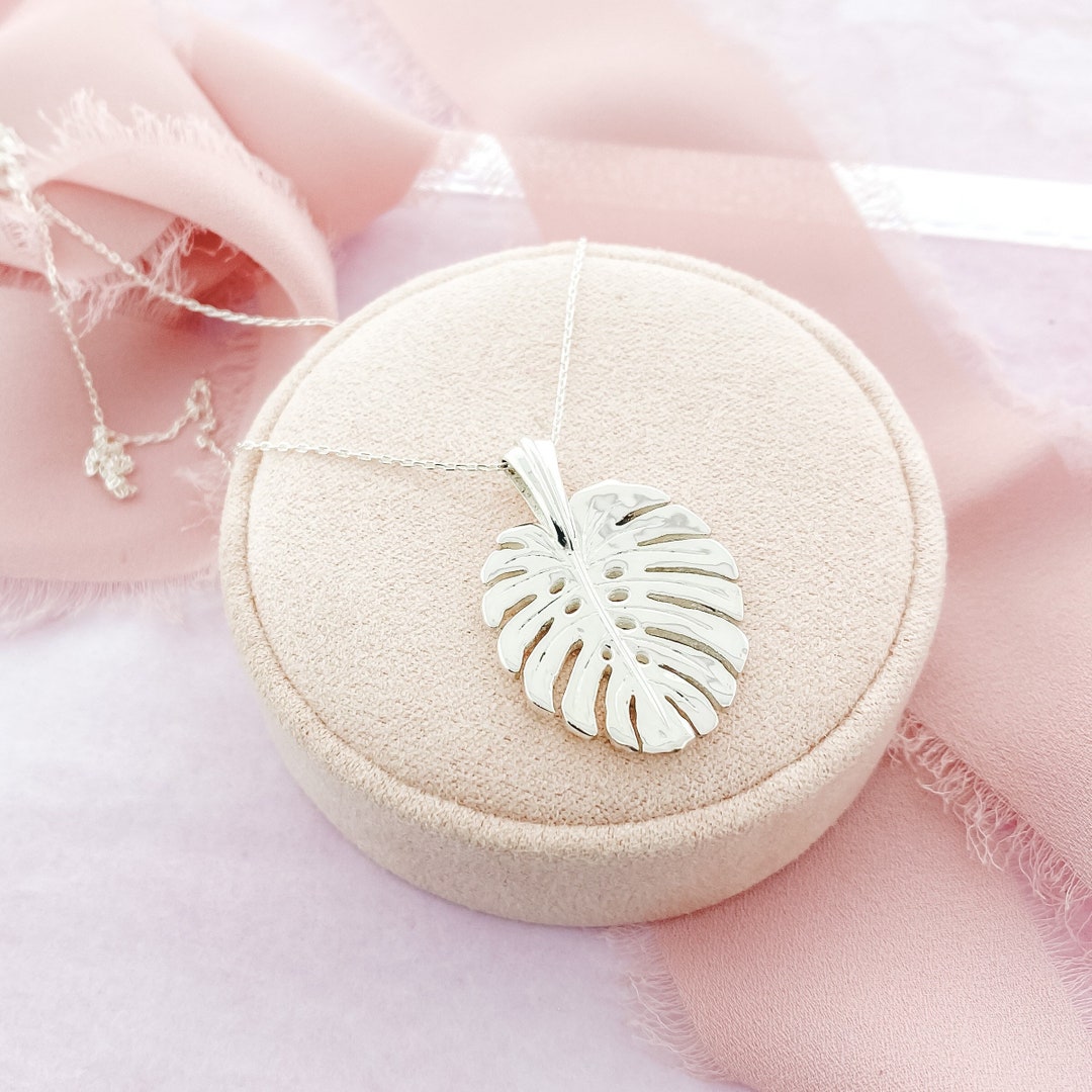 Sterling Silver Monstera Leaf Pendant: Botanical Nature Jewelry - Etsy