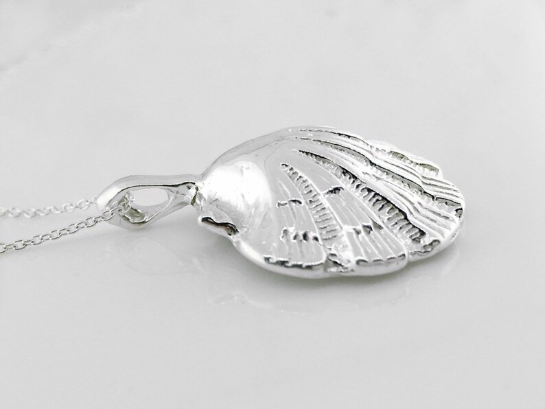 Sea Shell Necklace Silver Pendant Silver Shell Necklace | Etsy