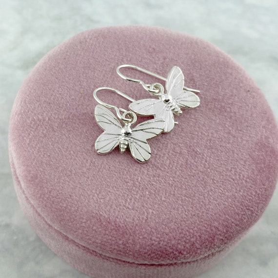 Sterling Silver Butterfly Earrings For Her Dangle Earring for Women Etsy