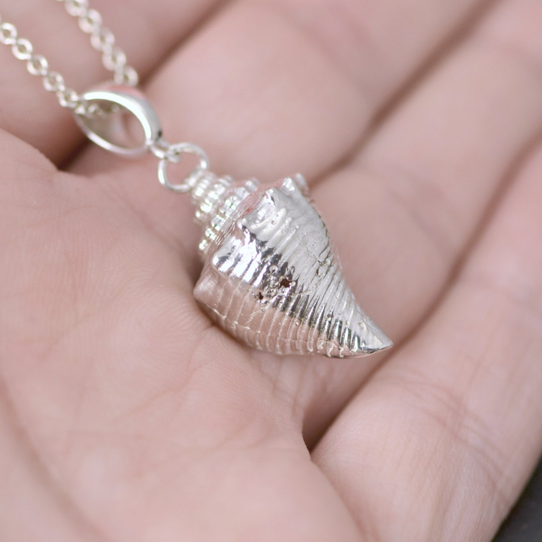 Sterling Silver Conch Shell Pendant Sea Shell Necklaces in - Etsy