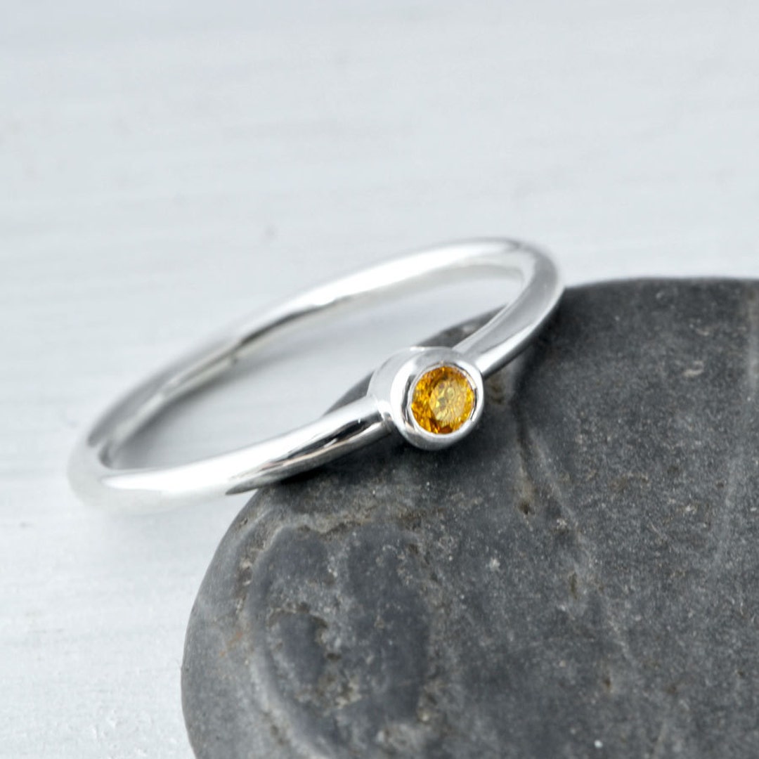 Citrine Ring, November Birthstone Ring, November Gemstone Ring, Stack ...