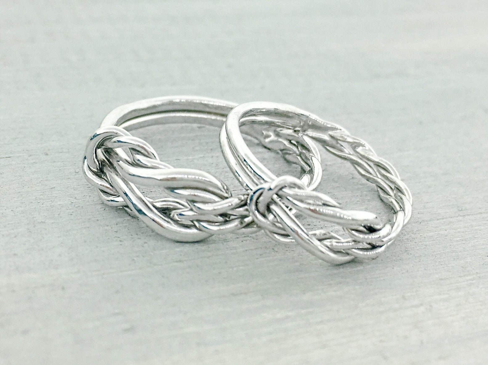 Infinity Knot Ring Wedding Band Set Infinity Knot Wedding - Etsy