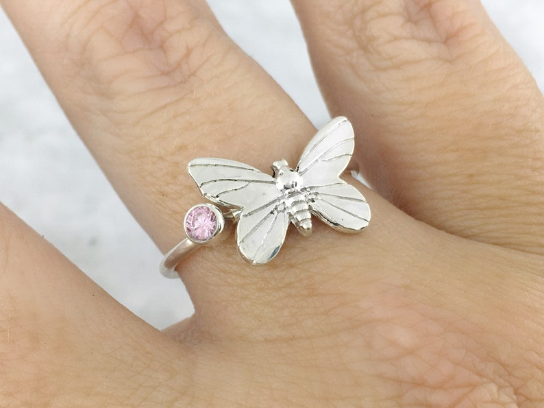 December Birthstone Ring Blue Stone Ring Butterfly Ring | Etsy