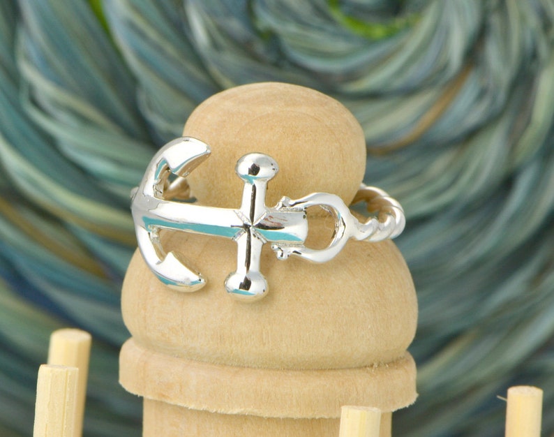 Anchor Ring Sterling Silver Anchor Ring Sideways Anchor - Etsy