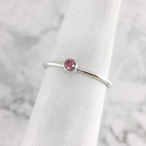 October Birthstone Ring, Pink Stone Ring, October Birthstone Jewelry ...