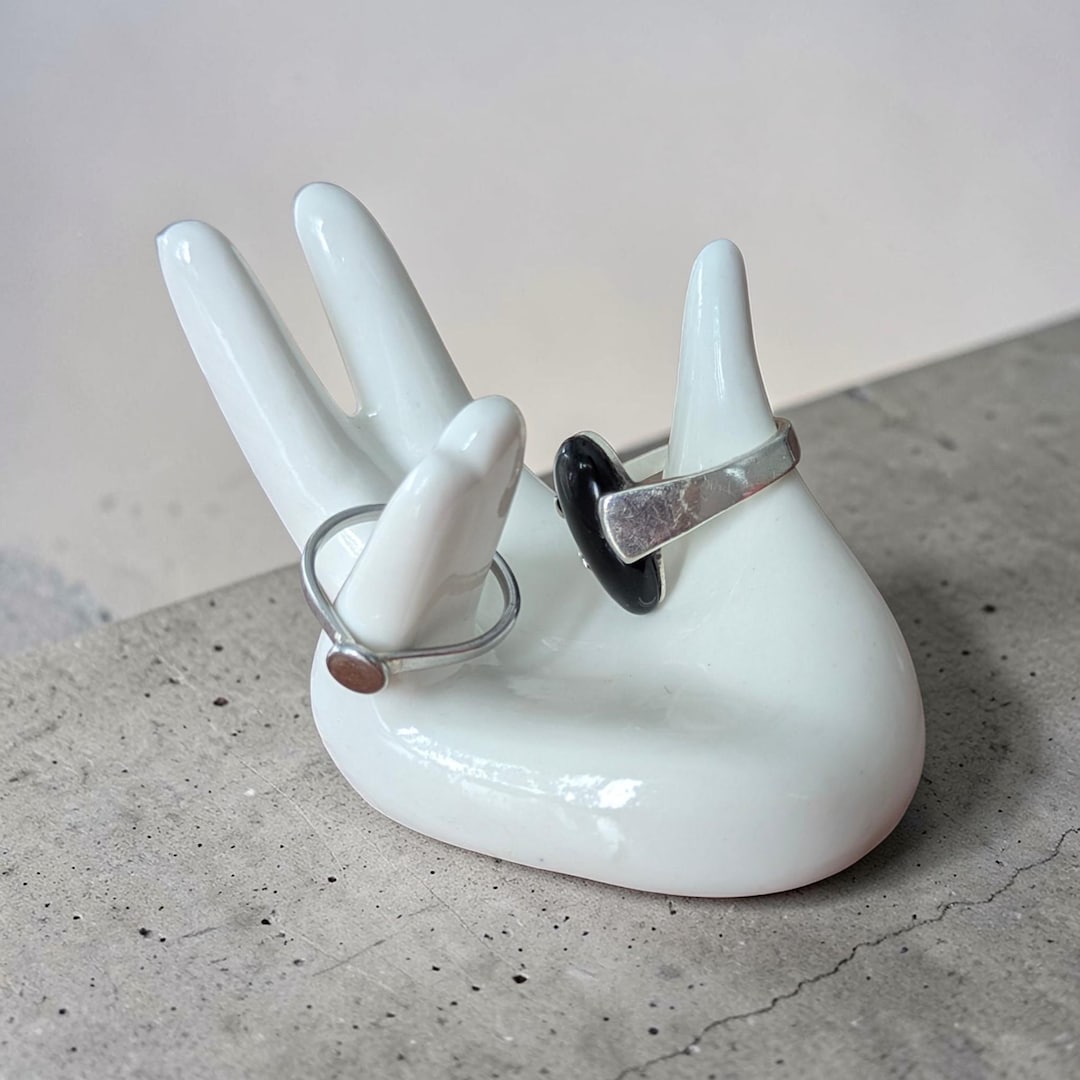 Ceramic Hand Jewelry Holder, Minimalist Ring Holder, White Hand Display ...