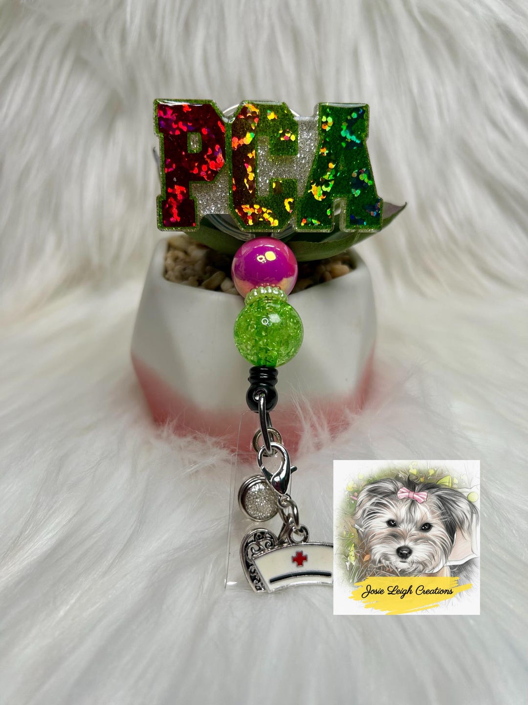 PCA Leopard Print Interchangeable Badge Reel Alligator Swivel Clip/id ...