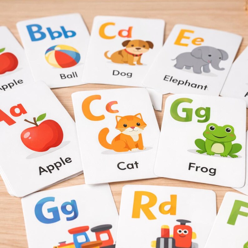 Alphabet Flashcards Printable & ABC Poster | Toddler Learning Cards ...