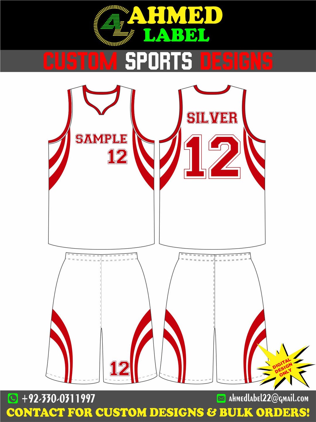 Basketball Uniform Template–custom Team Jersey & Shorts Design-editable ...