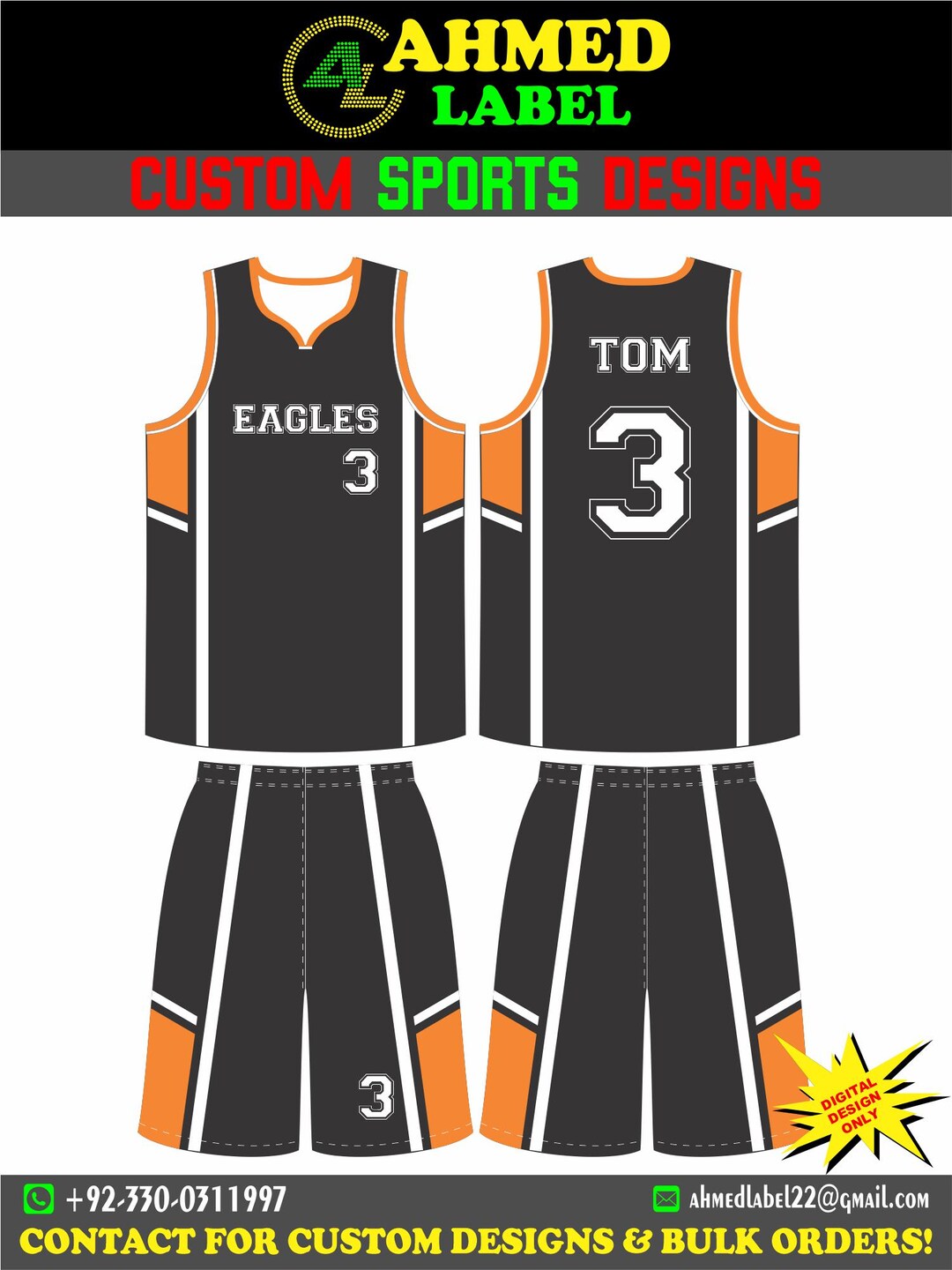 Basketball Uniform Template–custom Team Jersey & Shorts Design-editable ...