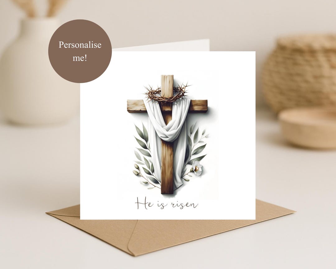 Personalised Christian Easter Card | Cross Easter Card | Religious ...