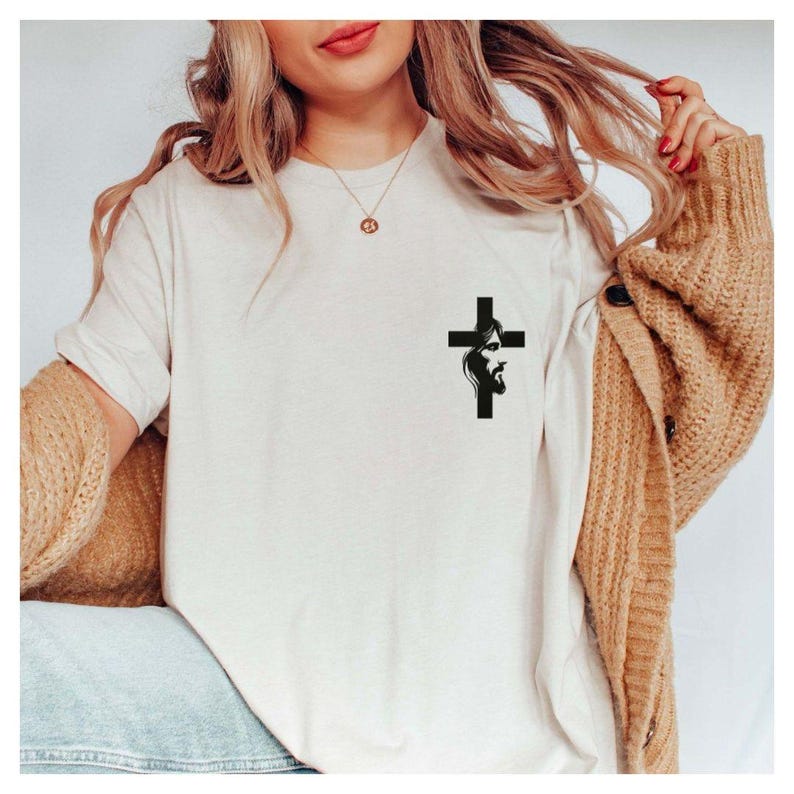Jesus Cross Embroidery Design, Christian Line Art Stitch Pattern, Faith ...