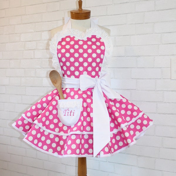Polka Dot Apron - Etsy