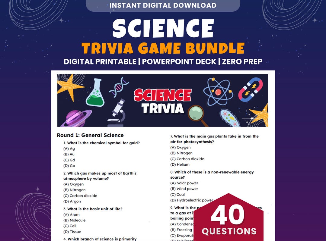 Science Trivia Game Bundle | Interactive Printable Quiz Game ...