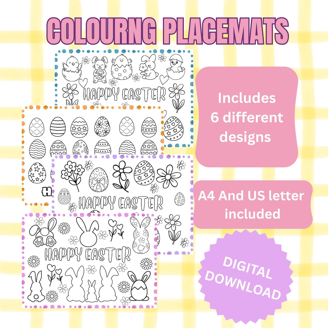 Easter Colouring Placemats Printable | Kids Easter Activity | Easter ...