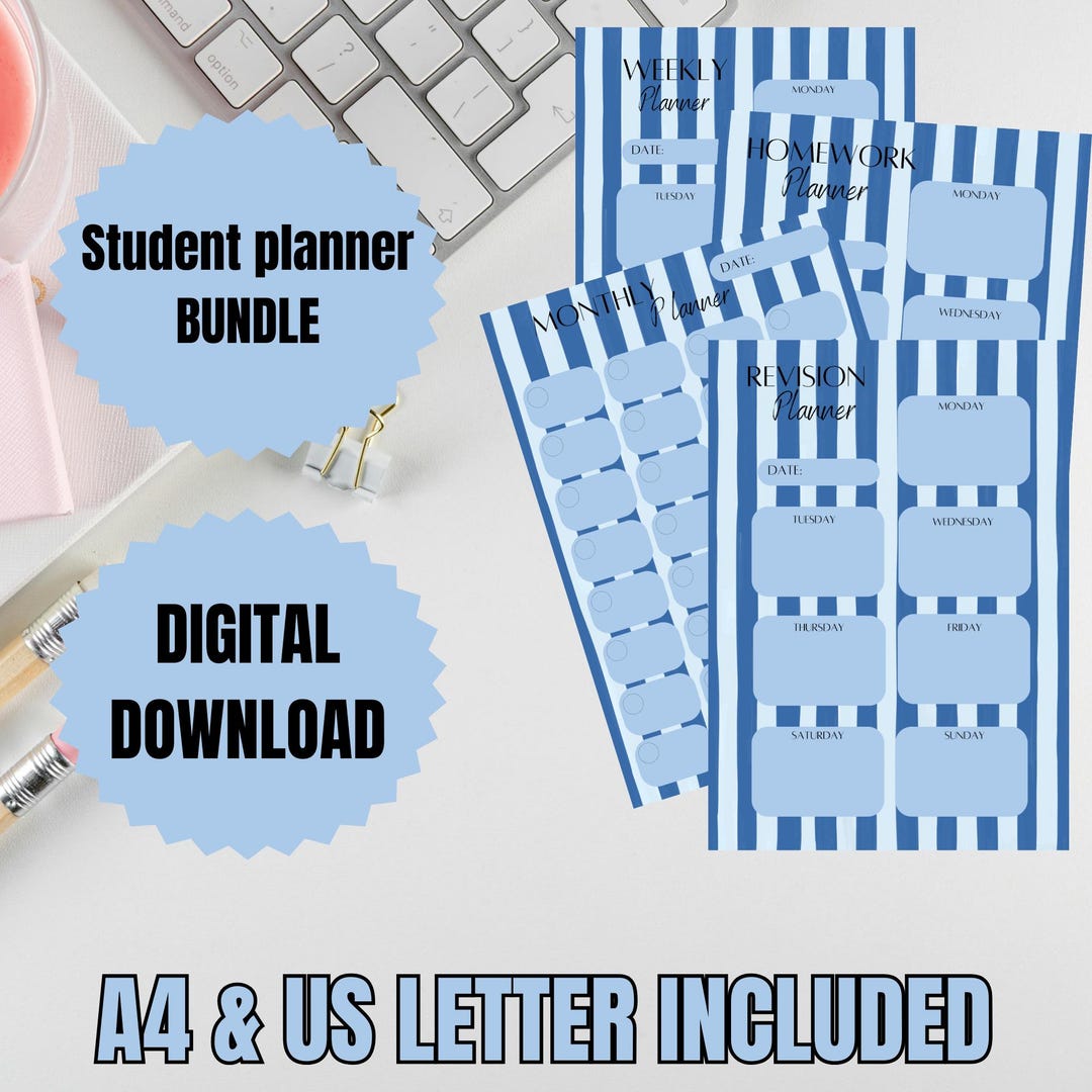 Student Planner Printable Bundle| Study Planner |weekly Planner ...