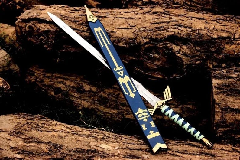Hand Forged Elven Sword | Vine Engraved Blade, Brass Guard, Leather ...