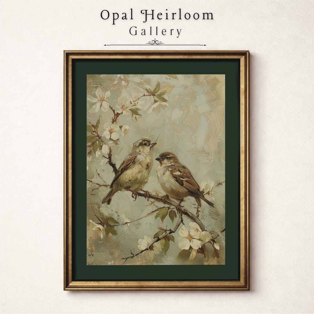 Vintage Botanical Bird Print: Printable Digital Download, Antique ...